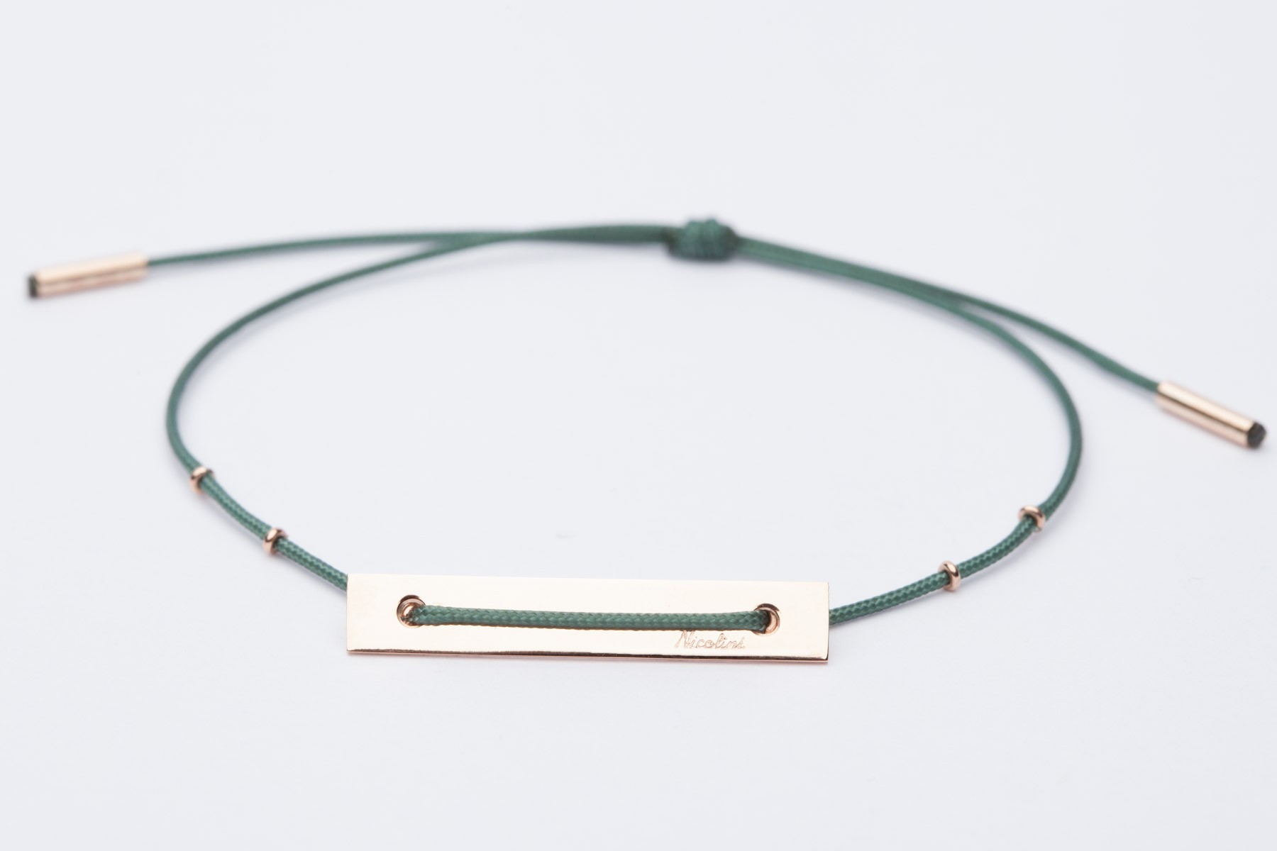 Minimal bracelet, rectangular two holes | Nicolini Atelier